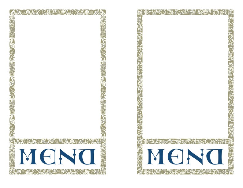 Bordes de menú imprimibles con hongos caracoles y conchas - Etsy México