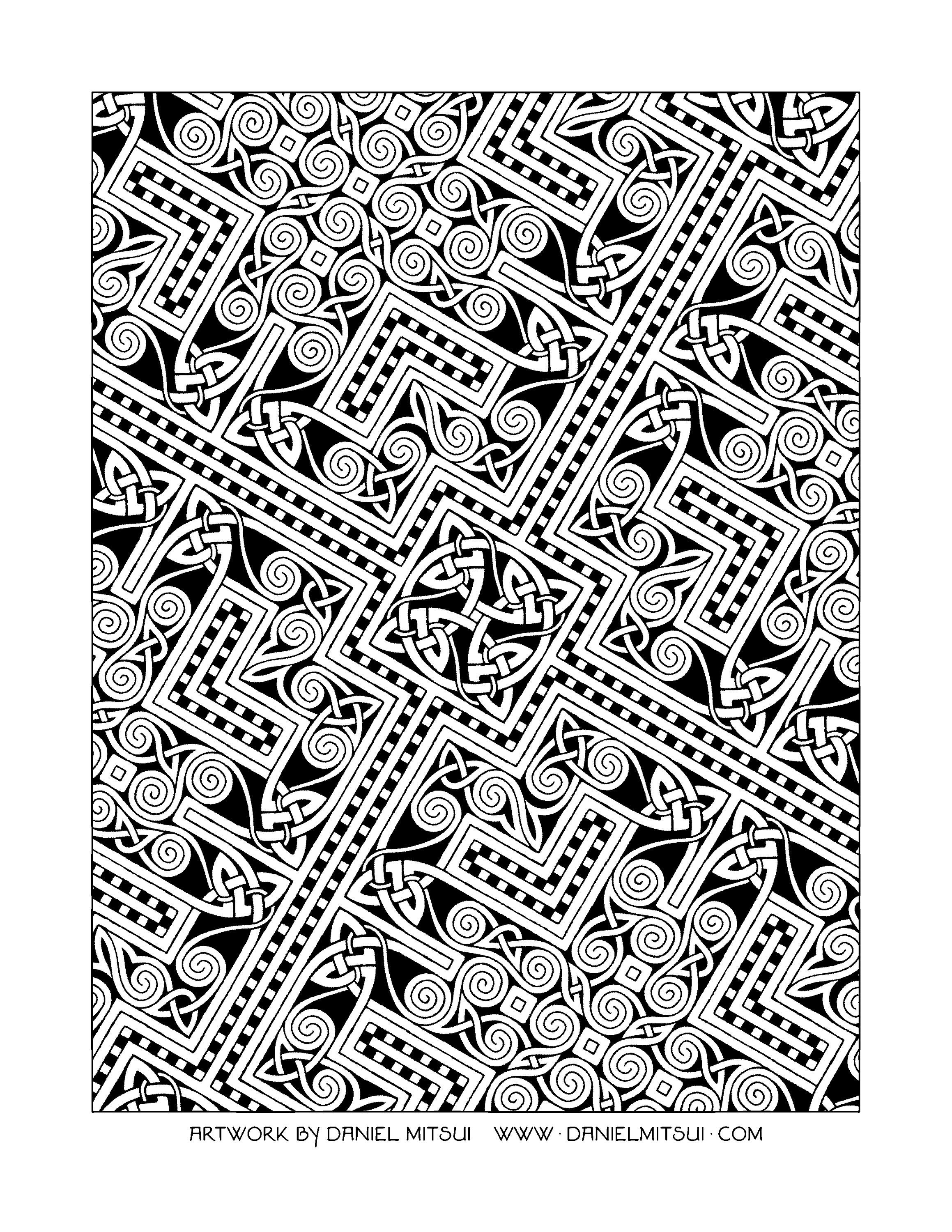 10 Printable Coloring Pages: Damask Patterns #4 - Etsy