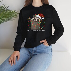 Santa's Favorite Hot Mess Racoon Christmas Unisex Heavy Blend™ Gildan ...