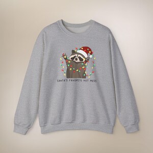 Santa's Favorite Hot Mess Racoon Christmas Unisex Heavy Blend™ Gildan ...