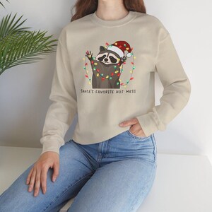 Santa's Favorite Hot Mess Racoon Christmas Unisex Heavy Blend™ Gildan ...