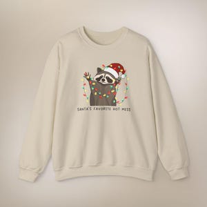 Santa's Favorite Hot Mess Racoon Christmas Unisex Heavy Blend™ Gildan ...