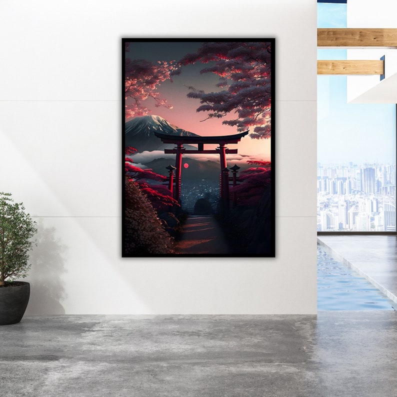 Chinese Gateway Art Canvas, Oriental Wall Decor, Asian-inspired ...