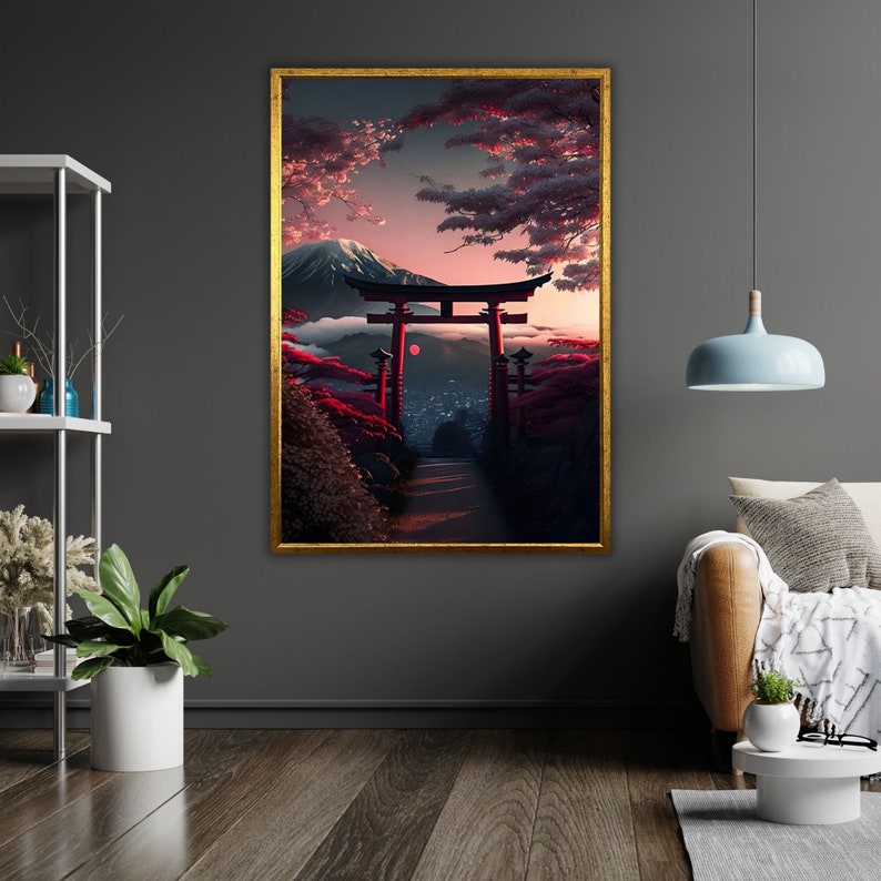 Chinese Gateway Art Canvas, Oriental Wall Decor, Asian-inspired ...