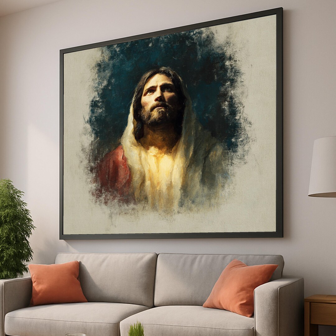 Inspirational Jesus Christ Canvas Wall Art, Religious Portrait Painting ...
