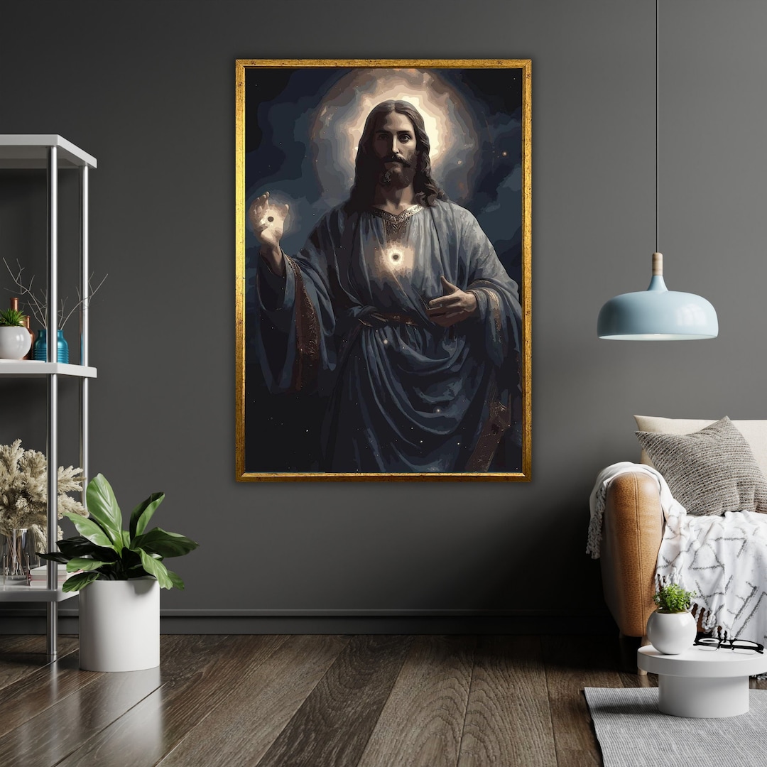 Ready to Hang Jesus Christ Art Canvas, Framed Christian Wall Decor ...
