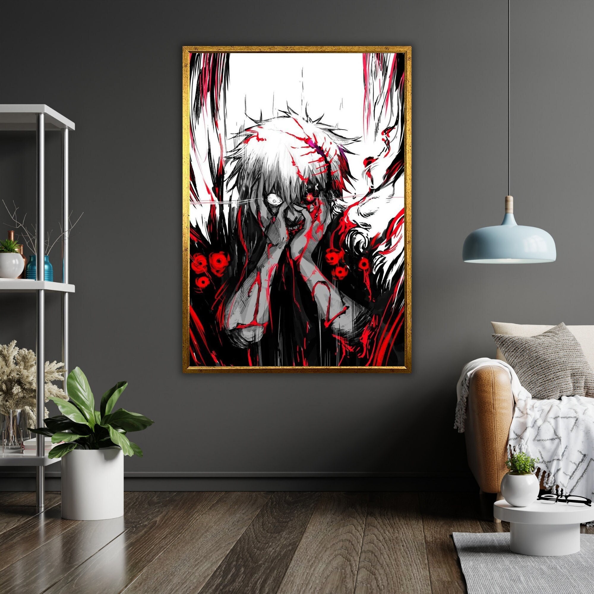 Anime Art Canvas Print, Ready to Hang, Framed Cartoon Wall Decor, Anime ...