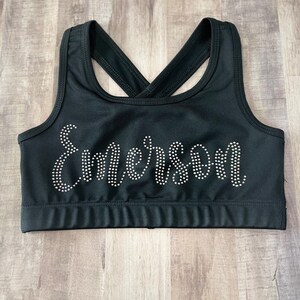 Personalized Rhinestone Sports Bra With Name or Word of Your Choosing ...