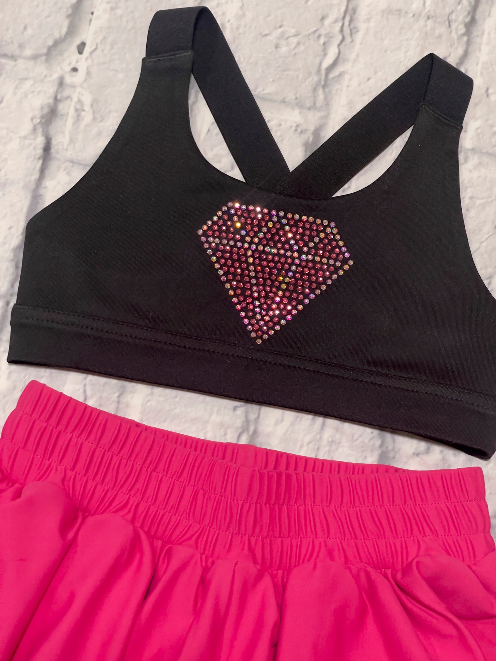 Diamond Rhinestone Sports Bra for Cheer and Dance - Etsy