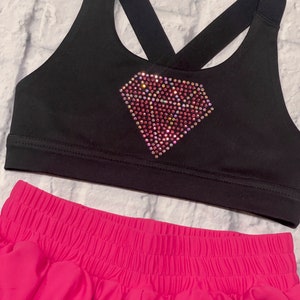Diamond Rhinestone Sports Bra for Cheer and Dance - Etsy