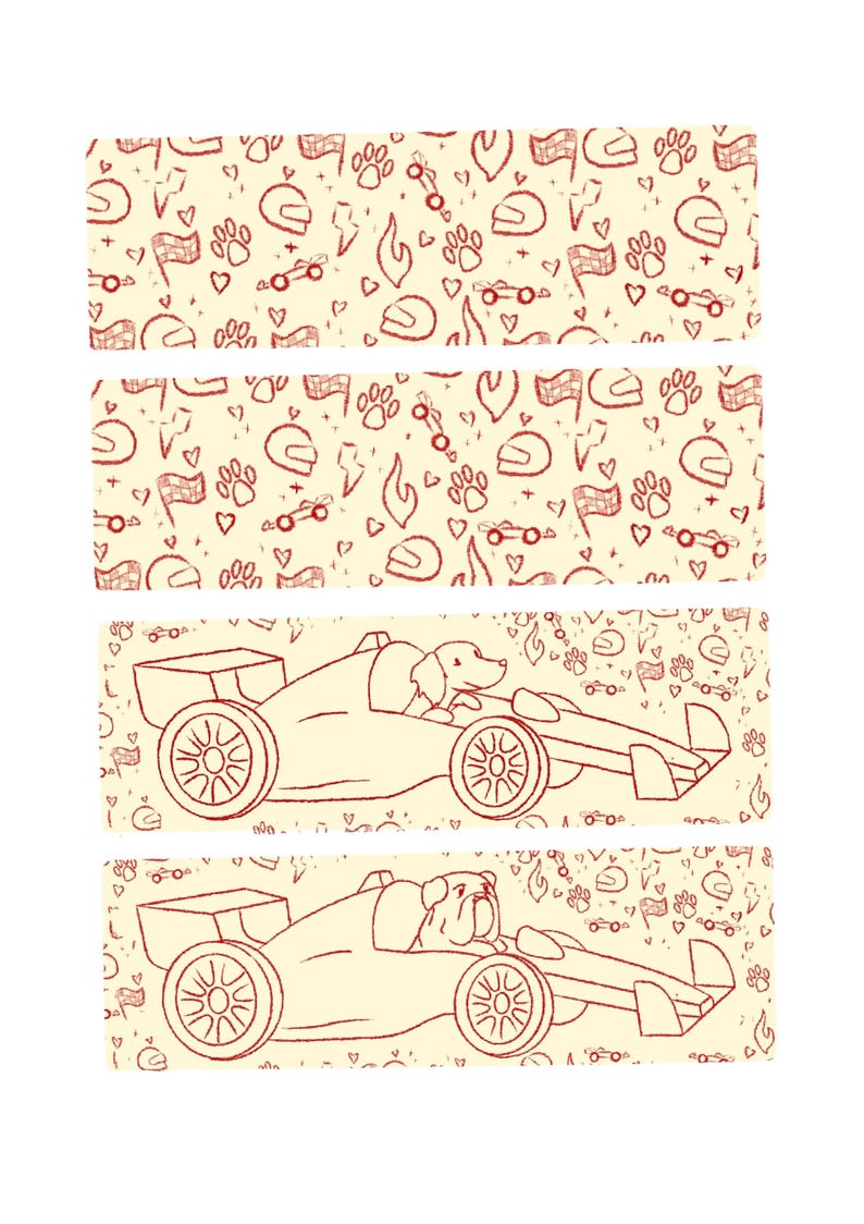 Printable F1 Bookmark | Dog in Formula Cars | No Ai - Etsy