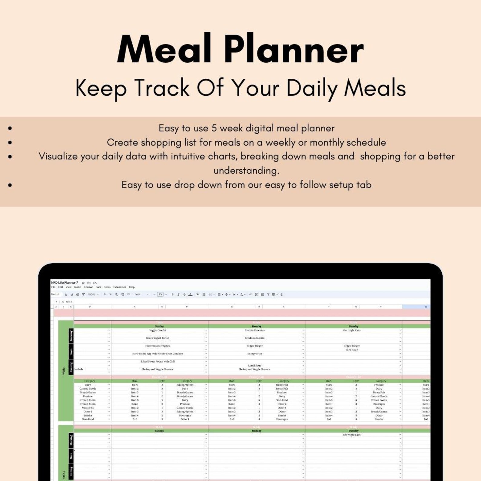 Life Planner Digital Template Google Sheets, Digital Life Planner, Easy ...