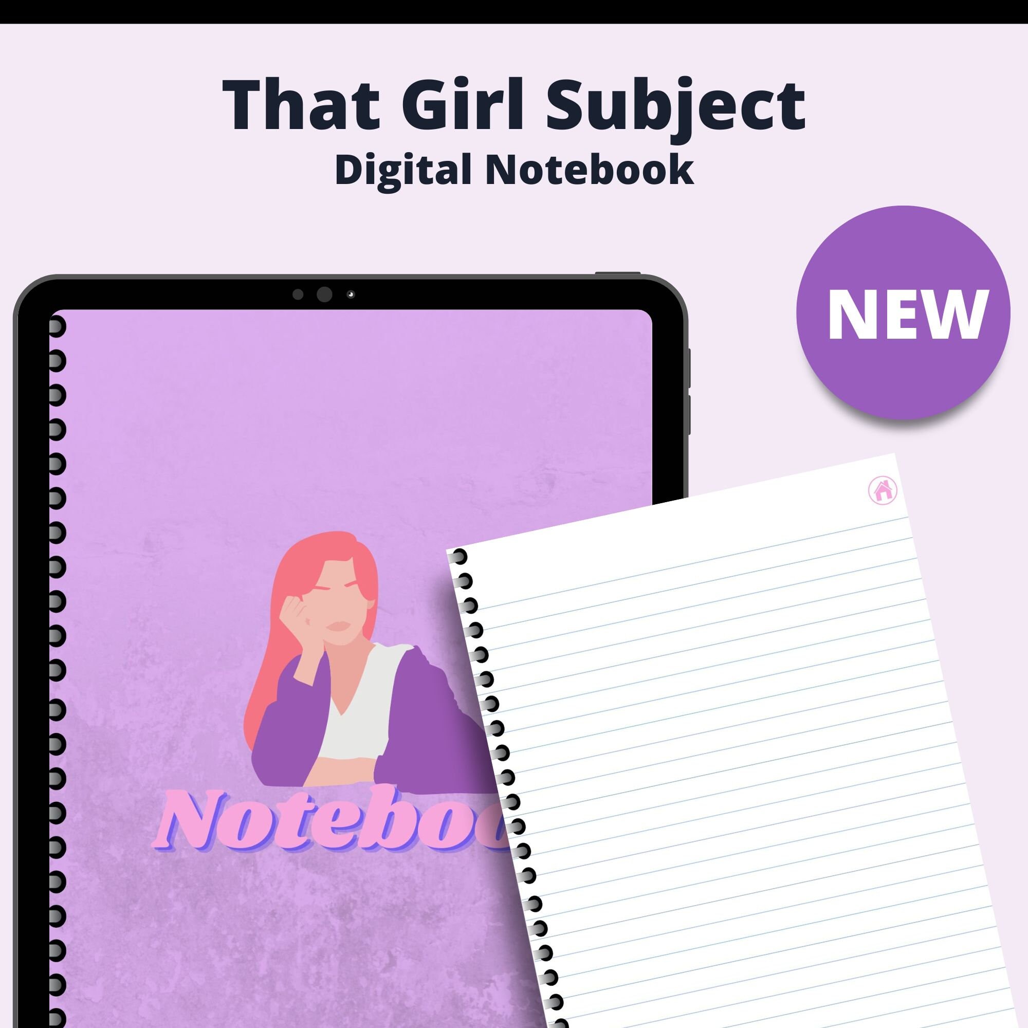 1 Subject Digital Notebook Student Notebook 100 Pages Ruled Pages ...