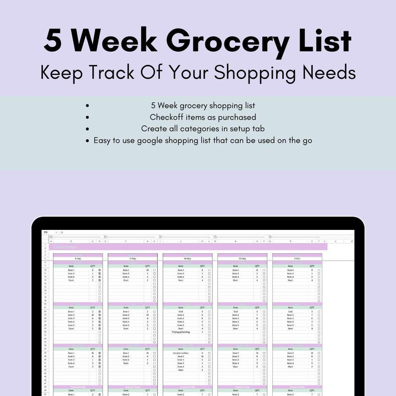 5-week Meal Planner Printable | Printable Weekly Meal Planning Sheet ...