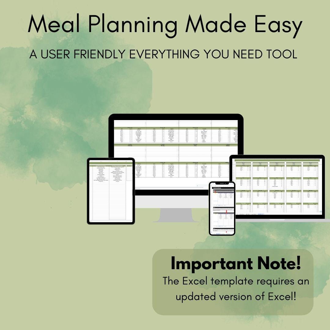 5-week Meal Planner Printable | Printable Weekly Meal Planning Sheet ...