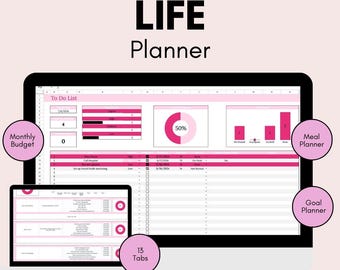 Life Planner Digital Template Google Sheets, Digital Life Planner, Easy ...