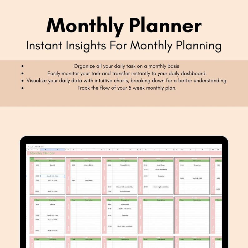 Life Planner Digital Template Google Sheets, Digital Life Planner, Easy ...