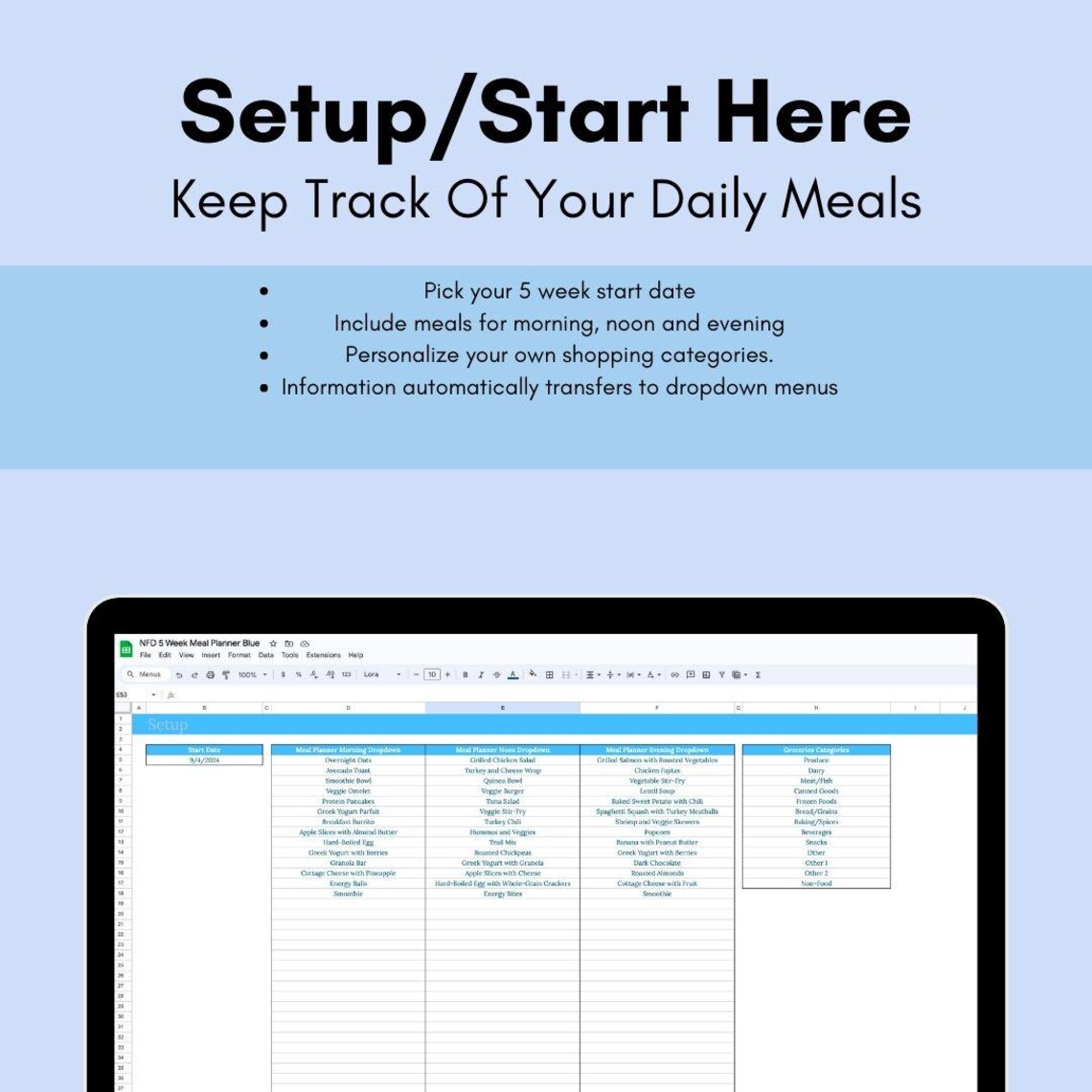 5-week Meal Planner Printable | Printable Weekly Meal Planning Sheet ...
