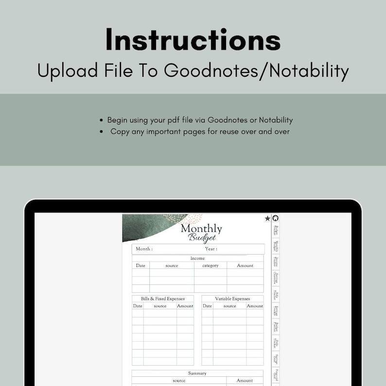 Digital Budget Planner for iPad and Notability Take Control of Your ...