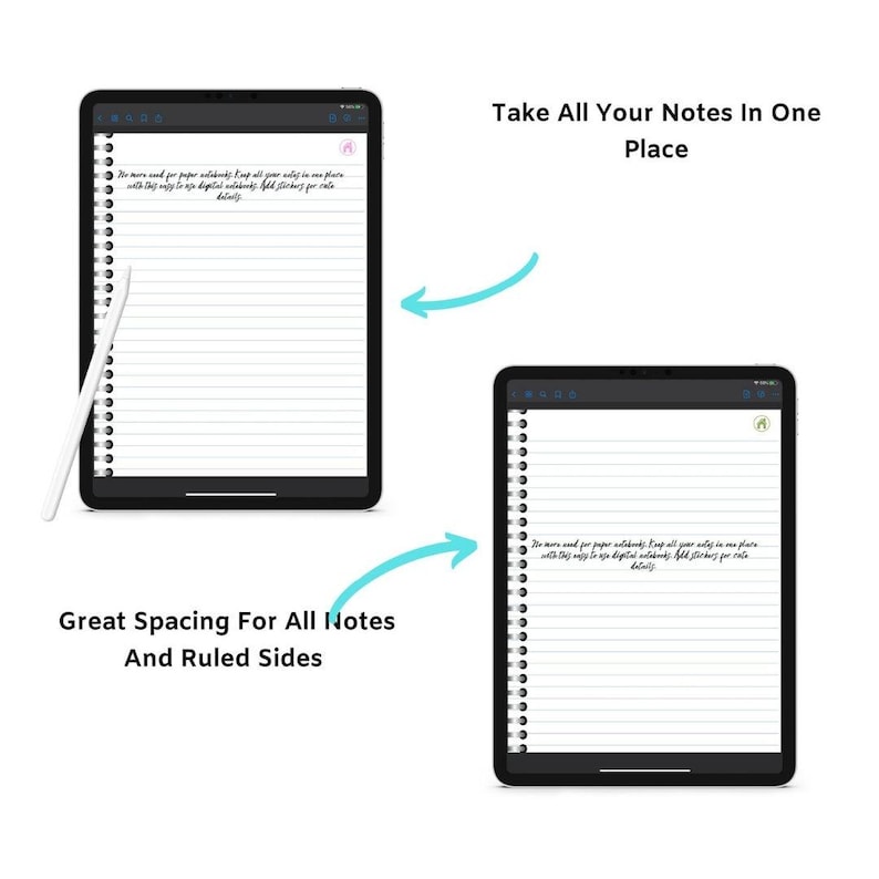 Teddy Bear Ruled Page Digital Notebook | Student Aesthetic (PDF) - Etsy