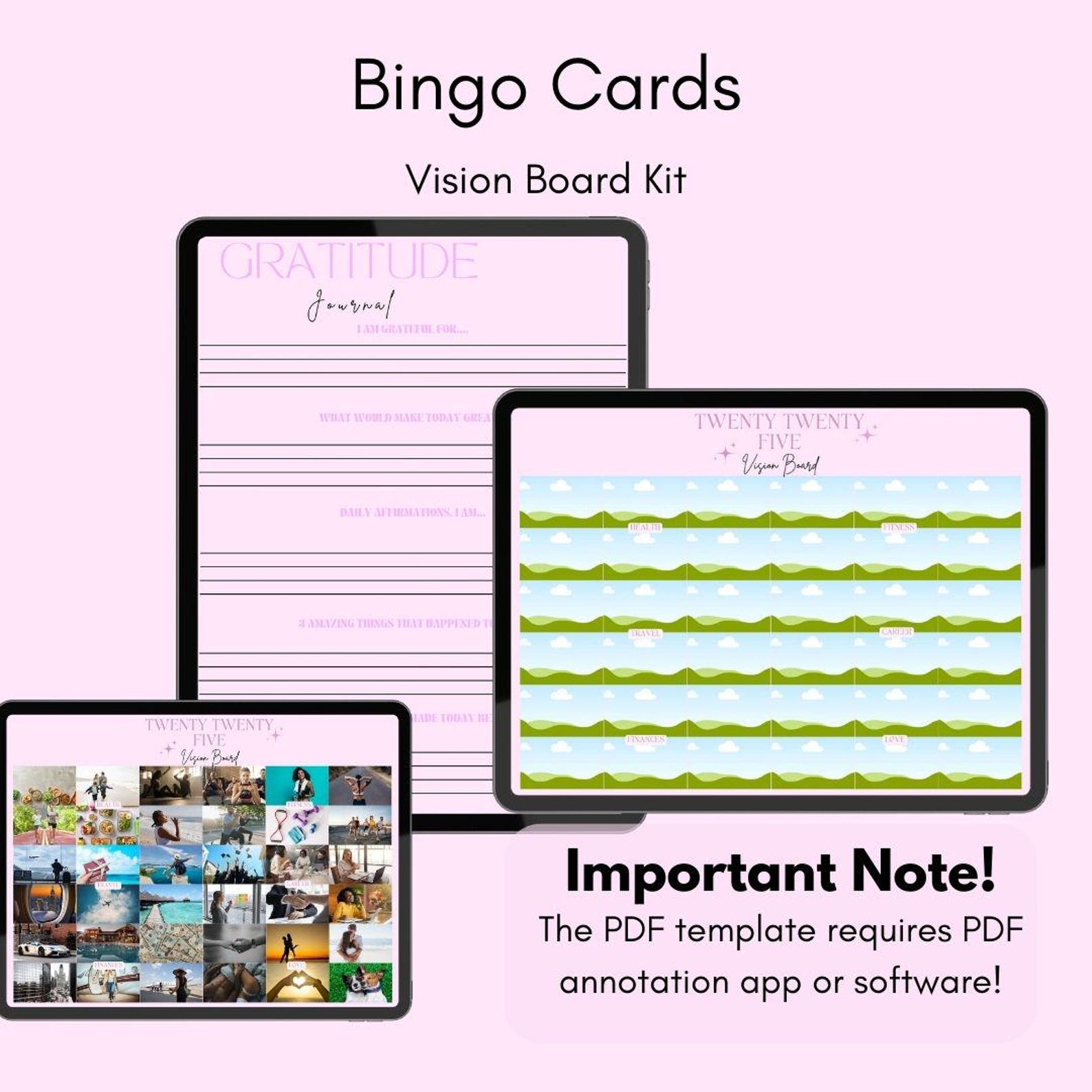 Editable Digital Vision Board Bingo Card Canva Printable 2026 Vision ...