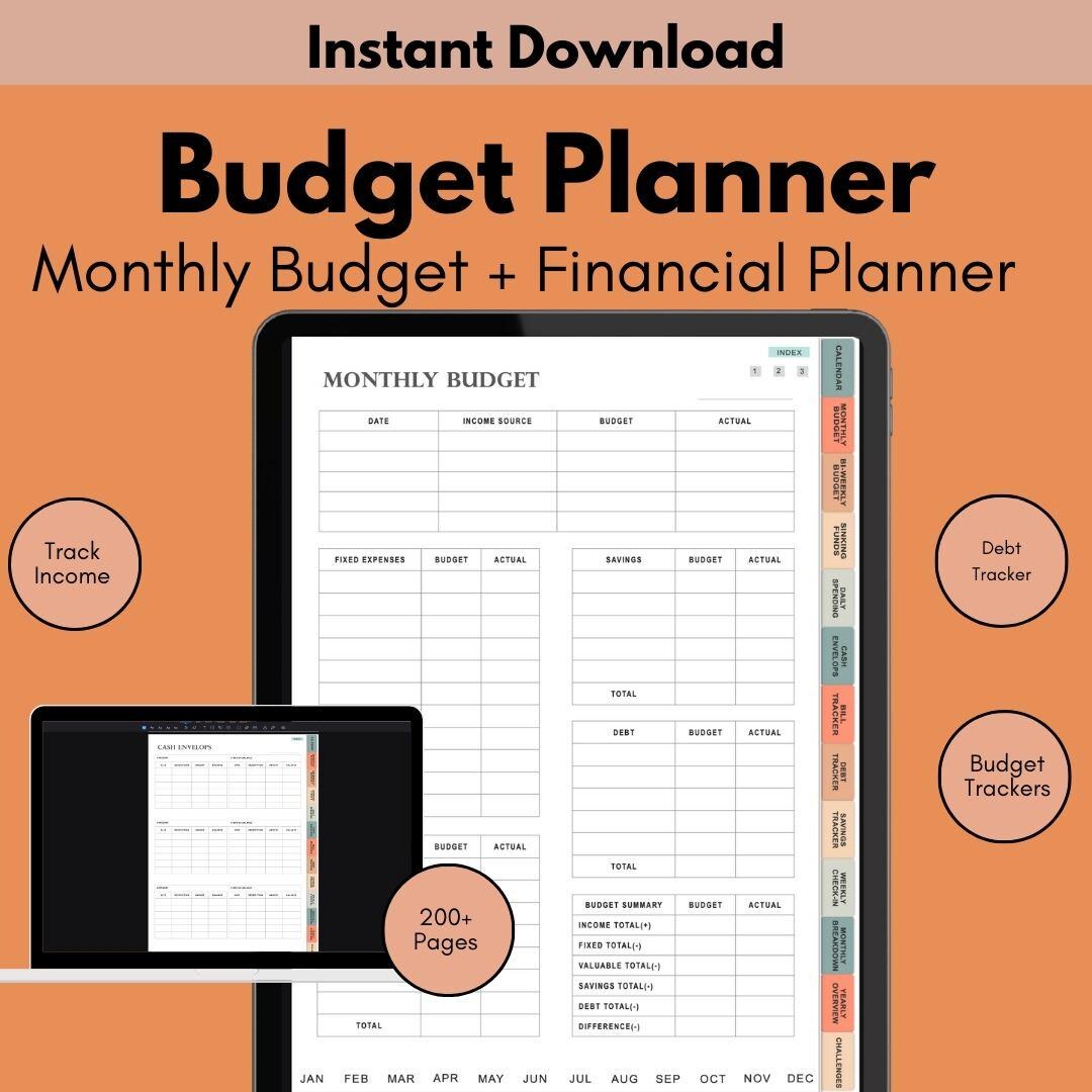Digital Budget Planner for iPad Goodnotes | Hyperlinked Monthly ...
