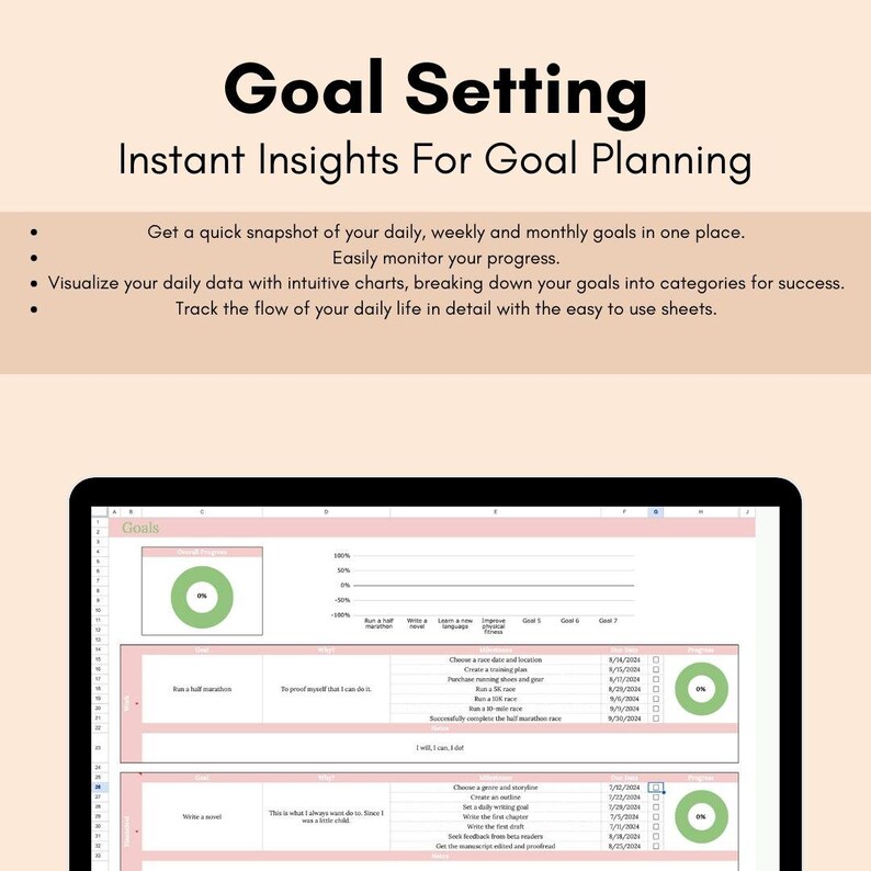 Life Planner Digital Template Google Sheets, Digital Life Planner, Easy ...
