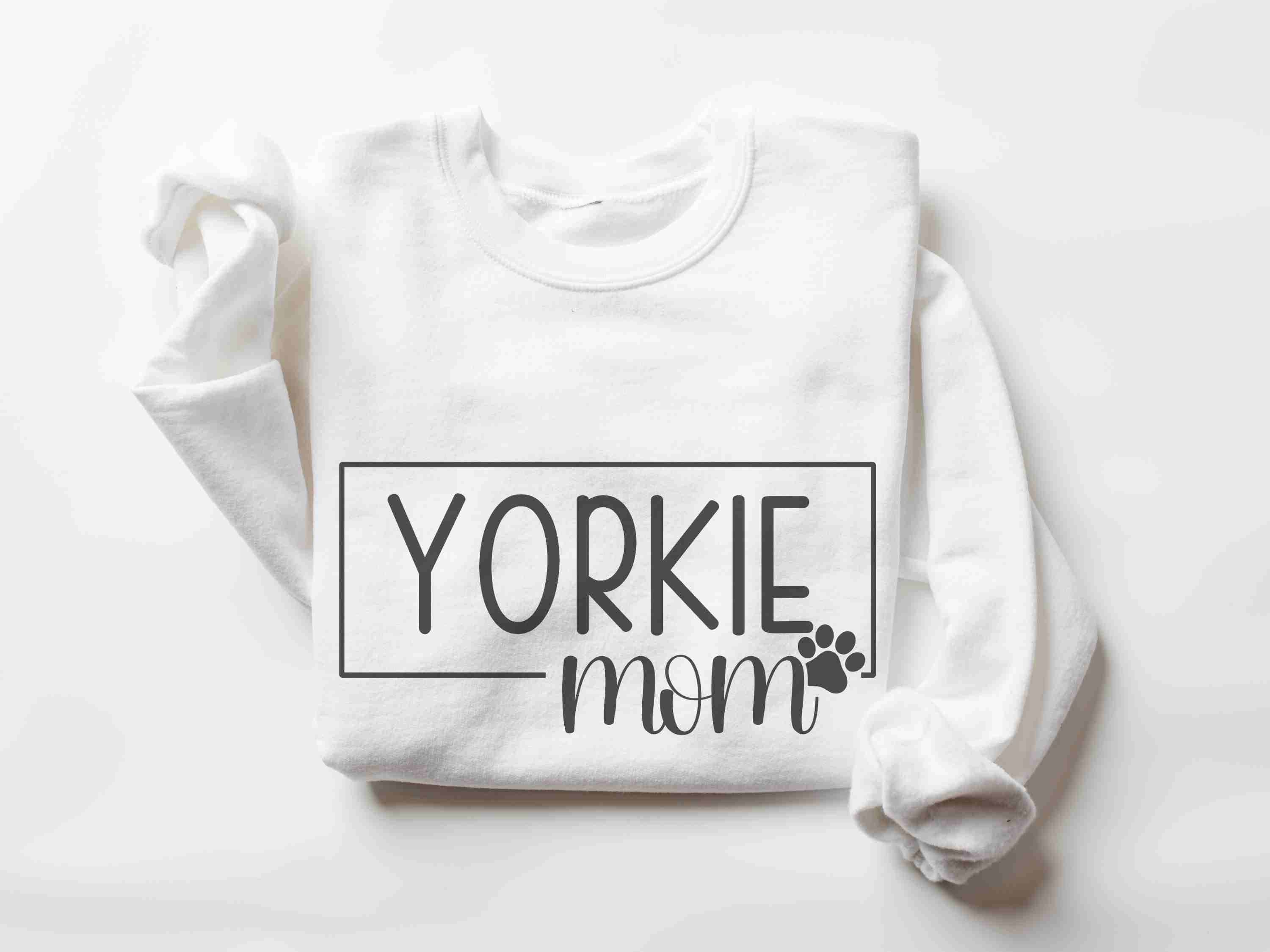 Yorkie Mom PNG, Yorkie Dog Mama Clipart PNG, Gift for Dog Lover, Paw ...