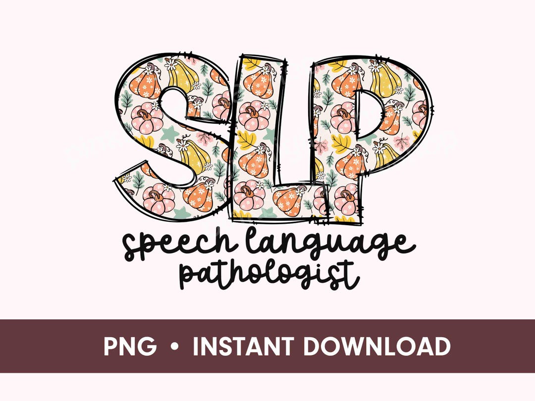 SLP Png, Fall Pumpkin Speech Language Therapy Png, Instant Digital ...