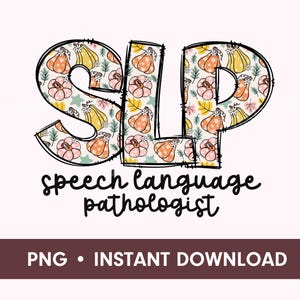 SLP Png, Fall Pumpkin Speech Language Therapy Png, Instant Digital ...