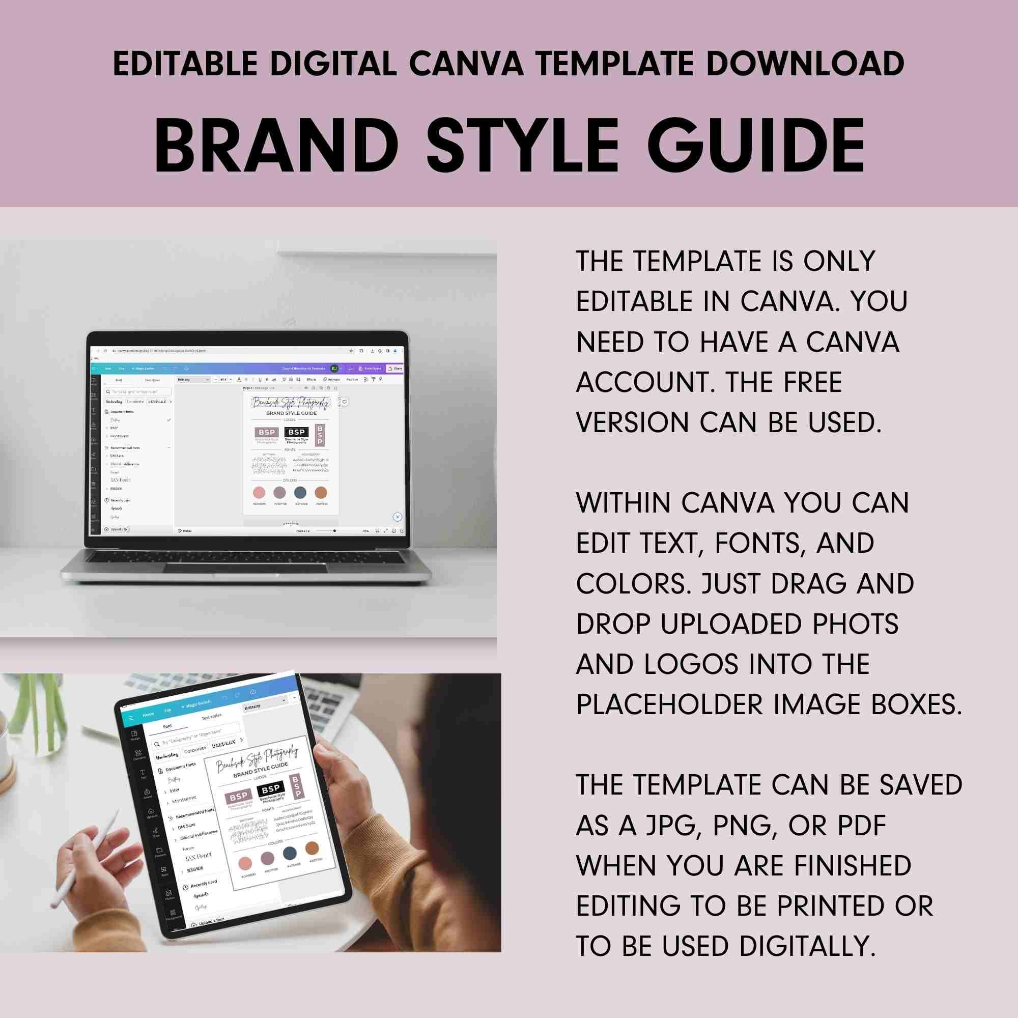 Customizable Brand Style Guide Template, Editable Branding Toolkit for Small Businesses, Canva ...