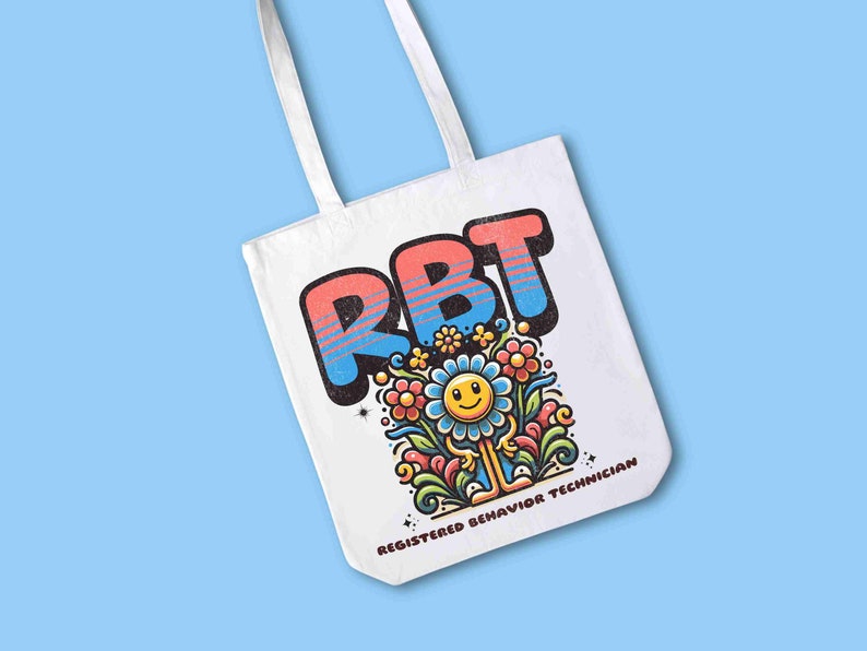 RBT Png, Retro Flowers Registered Behavior Technician Png, Distressed ...