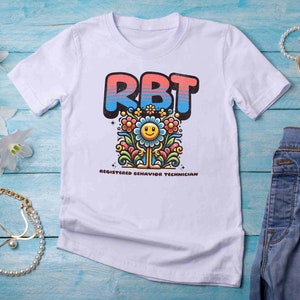 RBT Png, Retro Flowers Registered Behavior Technician Png, Distressed ...