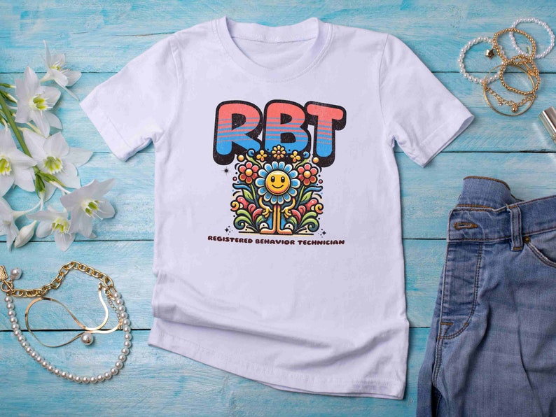 RBT Png, Retro Flowers Registered Behavior Technician Png, Distressed ...