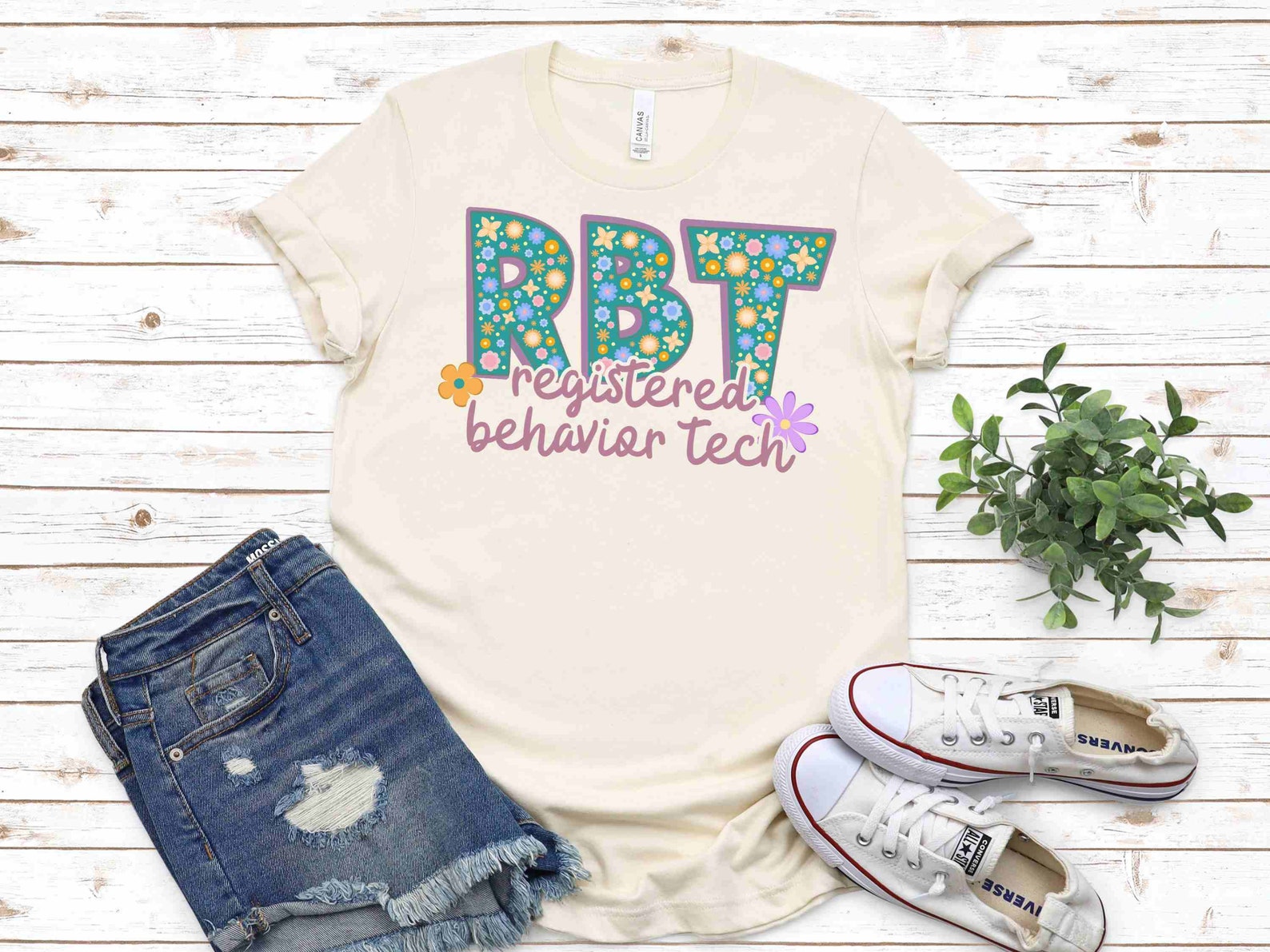 RBT Png, Spring Themed Registered Behavior Technician Png, Instant ...
