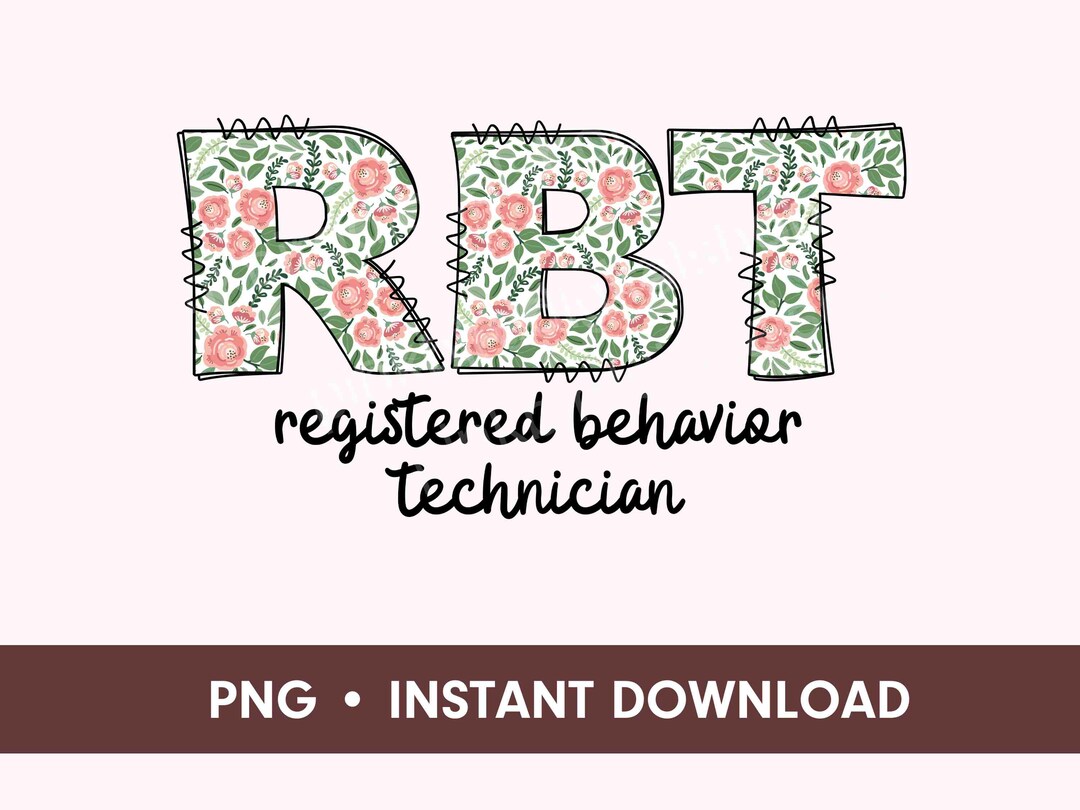 Floral Boho RBT Png, Registered Behavior Technician, Digital Download ...