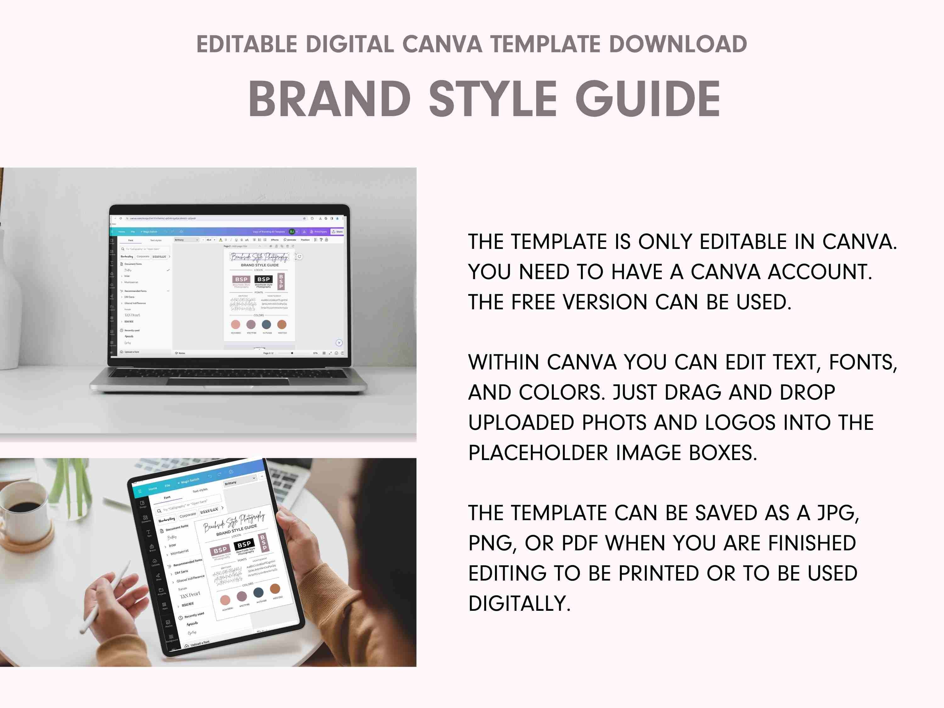 Customizable Brand Style Guide Template, Editable Branding Toolkit for Small Businesses, Canva ...