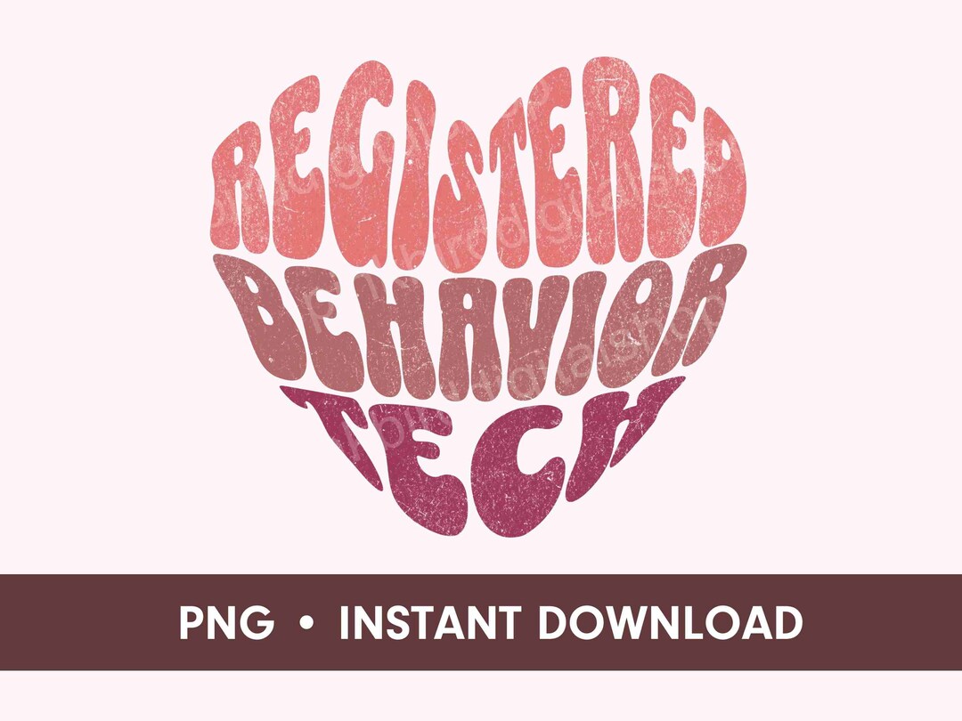 RBT Heart Png, Registered Behavior Technician Png, Instant Digital ...