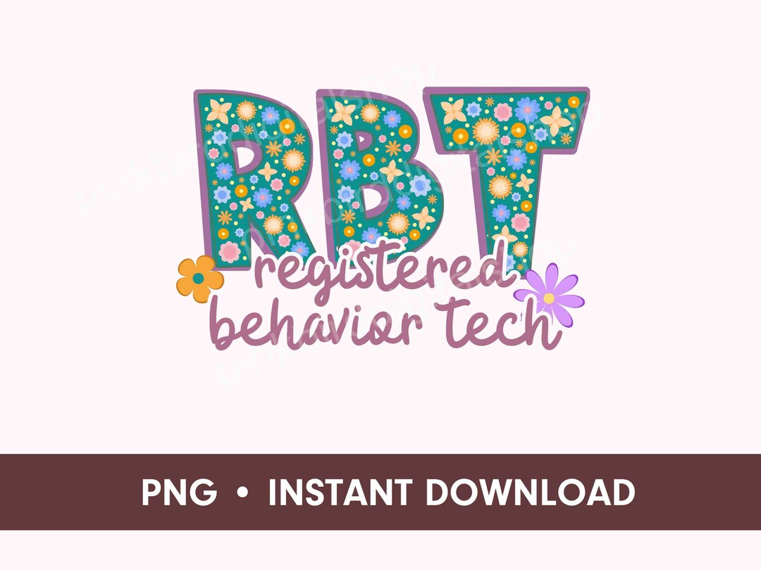 RBT Png, Spring Themed Registered Behavior Technician Png, Instant ...