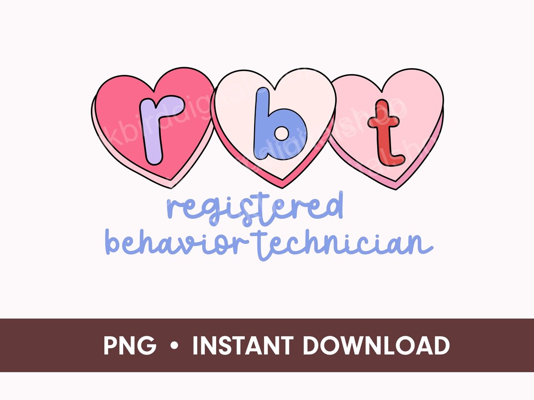 RBT Png, Valentines Day Heart Themed Registered Behavior Technician ...