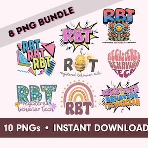 RBT PNG Bundle, Registered Behavior Technician Png, Sublimation Instant ...