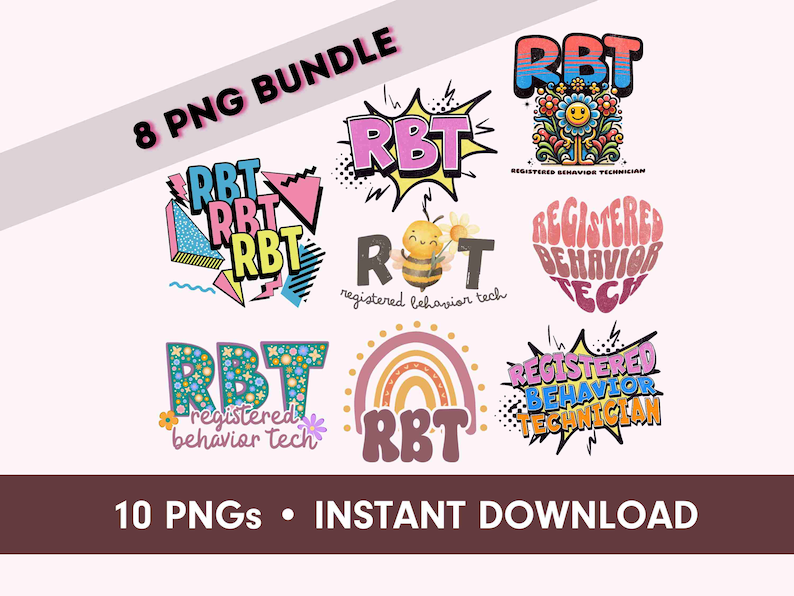 RBT PNG Bundle, Registered Behavior Technician Png, Sublimation Instant ...