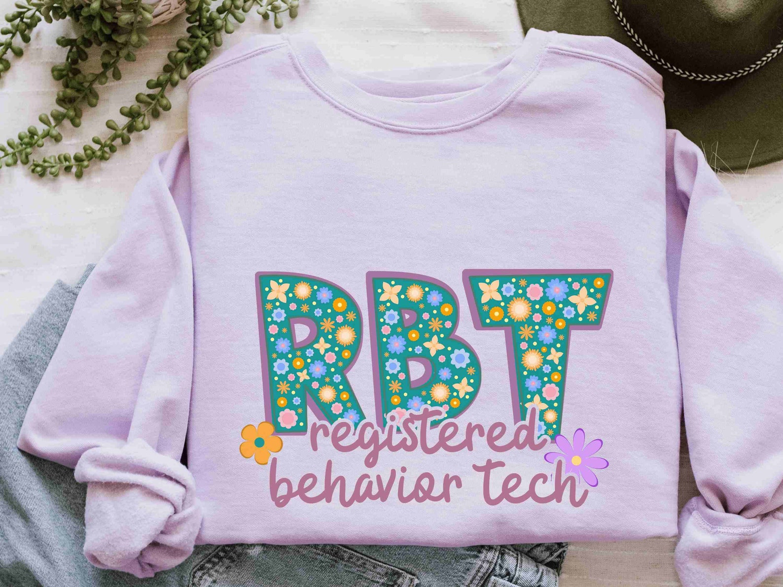 RBT Png, Spring Themed Registered Behavior Technician Png, Instant ...