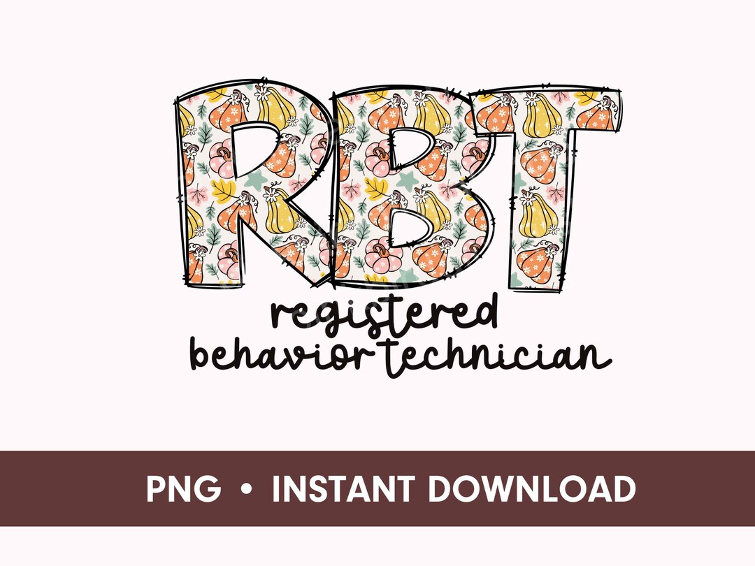 RBT Png, Fall Themed Registered Behavior Technician Png, Instant ...