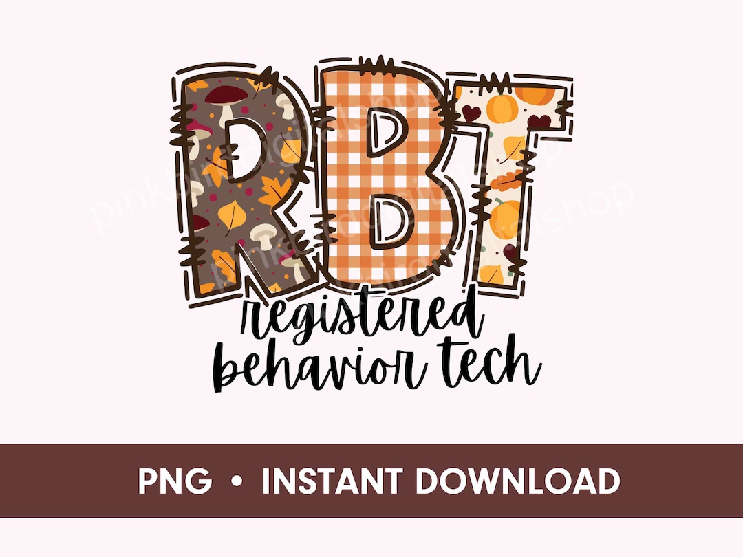 RBT Png, Fall Themed Registered Behavior Technician Png, Instant ...