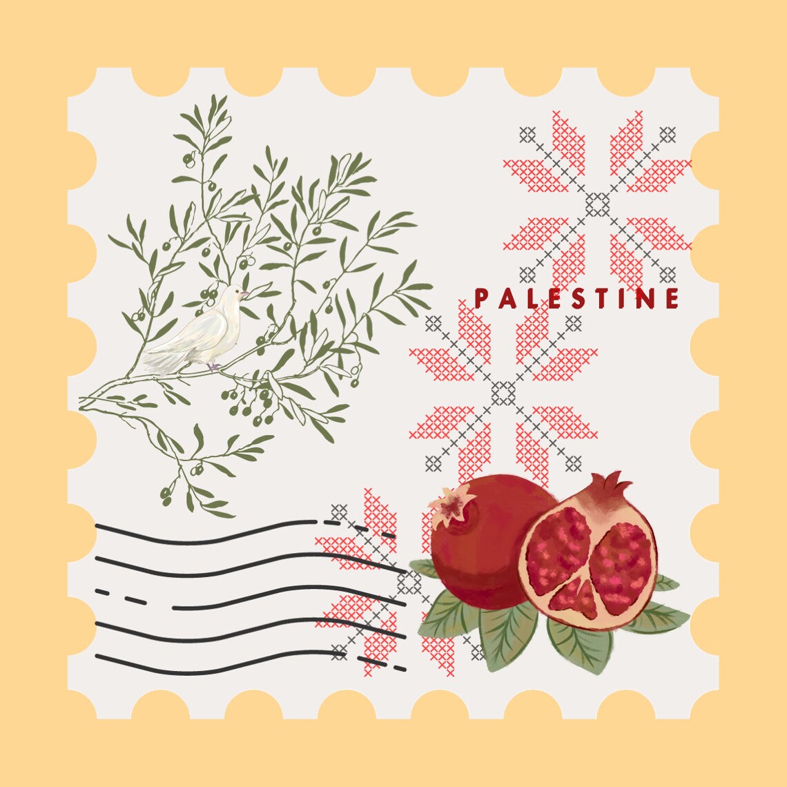 4 Digital Stamp Files Palestine Stamp Pack 4 - Etsy