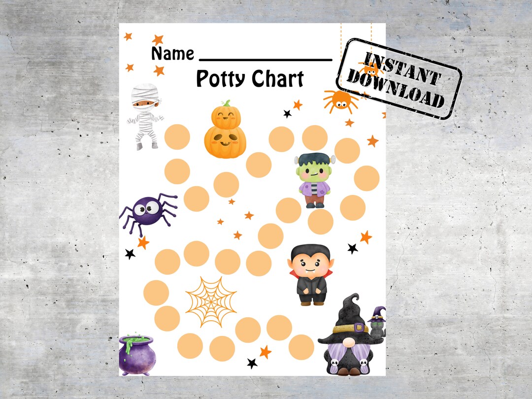 Printable Potty Training Chart Halloween Digital Instant - Etsy