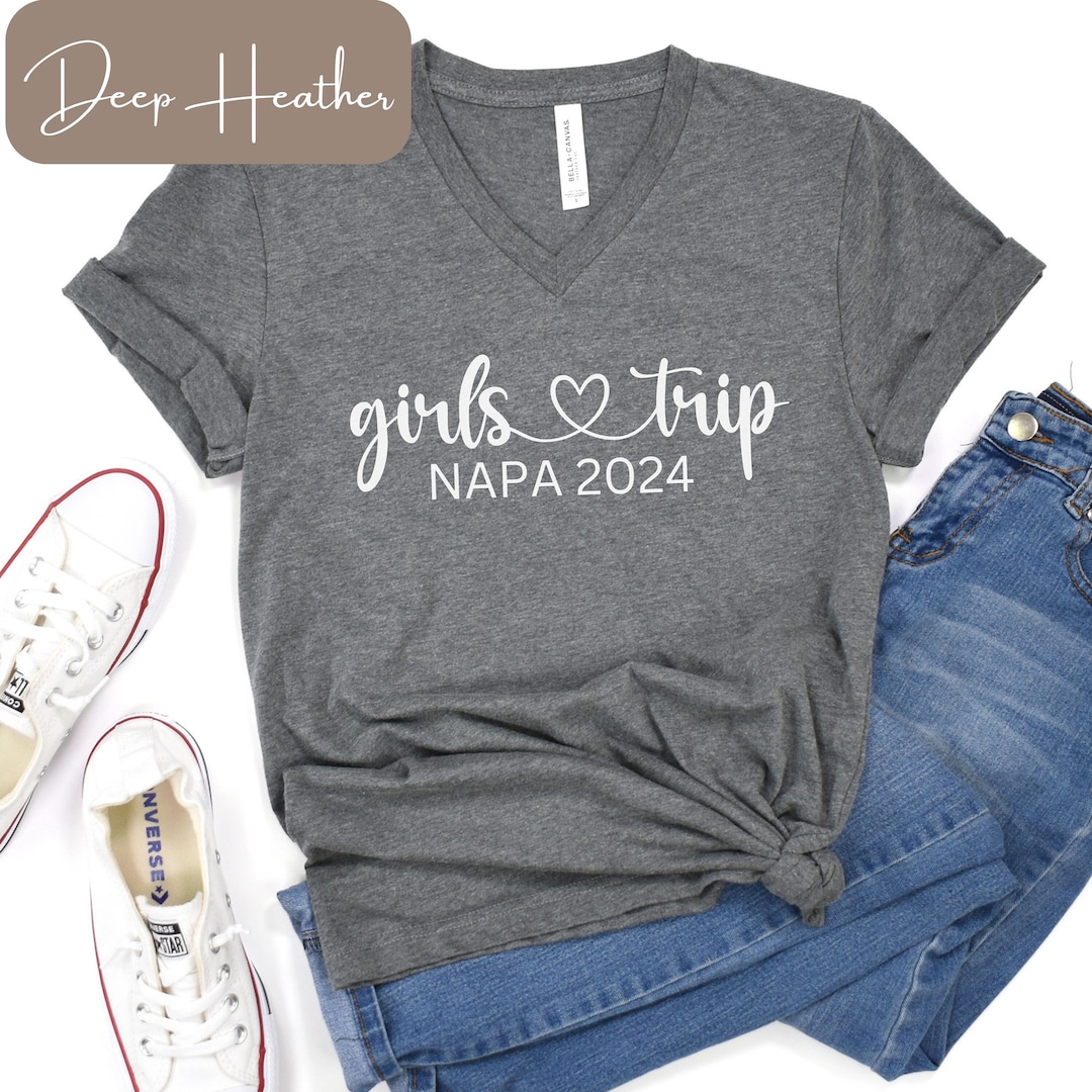 Vneck Girls Trip Tshirts, V-neck Girls Trip Tshirt, Personalized Girls Trip Shirts, Matching ...