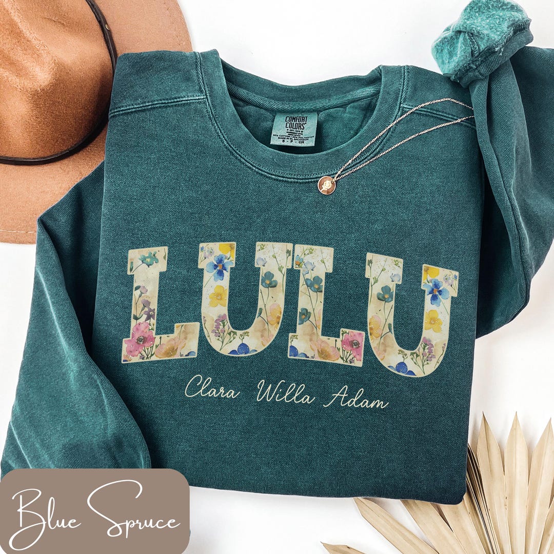 Comfort Colors® Lulu Shirt, Personalized Grandkids Name Shirt ...