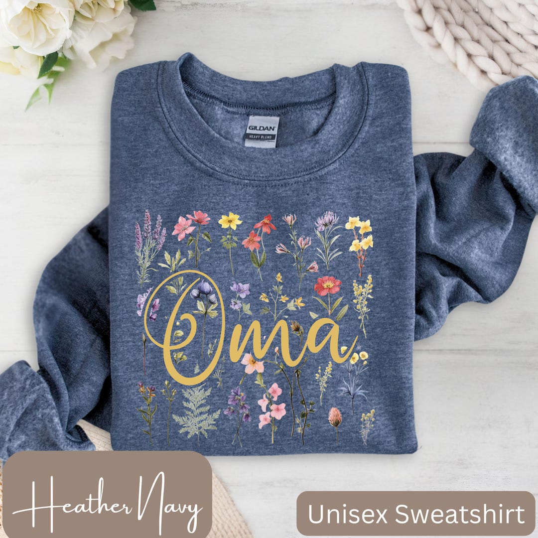 Oma Sweatshirt, Oma T-shirt, Oma Long Sleeve Tee, Oma Shirt With Flowers, Gift for Oma ...